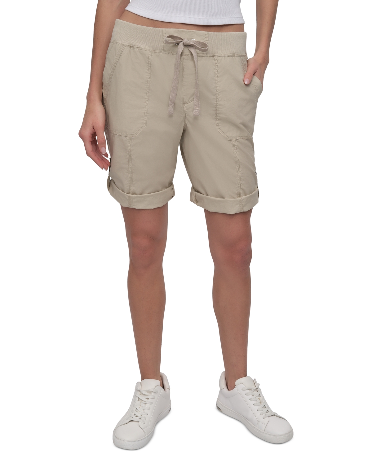 Click here for Dkny Sport Womens Smocked-Waist Convertible Shorts... prices