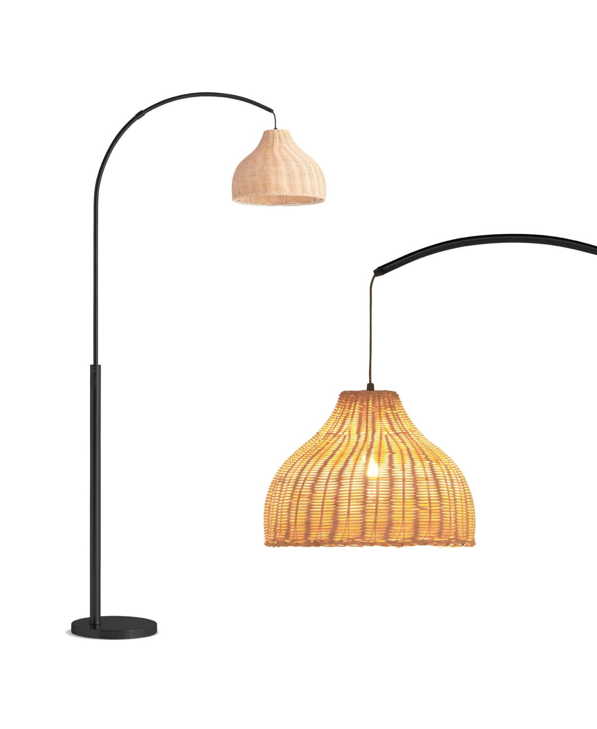 Click here for Lark 75 in. Boho Wicker Led Floor Lamp with Rattan... prices