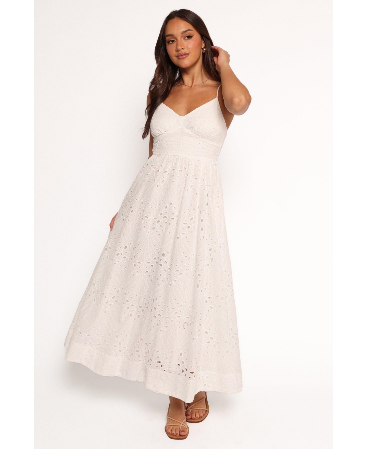 Click here for Petal and Pup Womens Yasmin Midi Dress - White prices