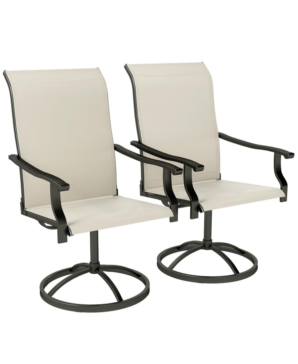 Click here for Outsunny Patio Swivel Chairs Set of 2  High Back P... prices