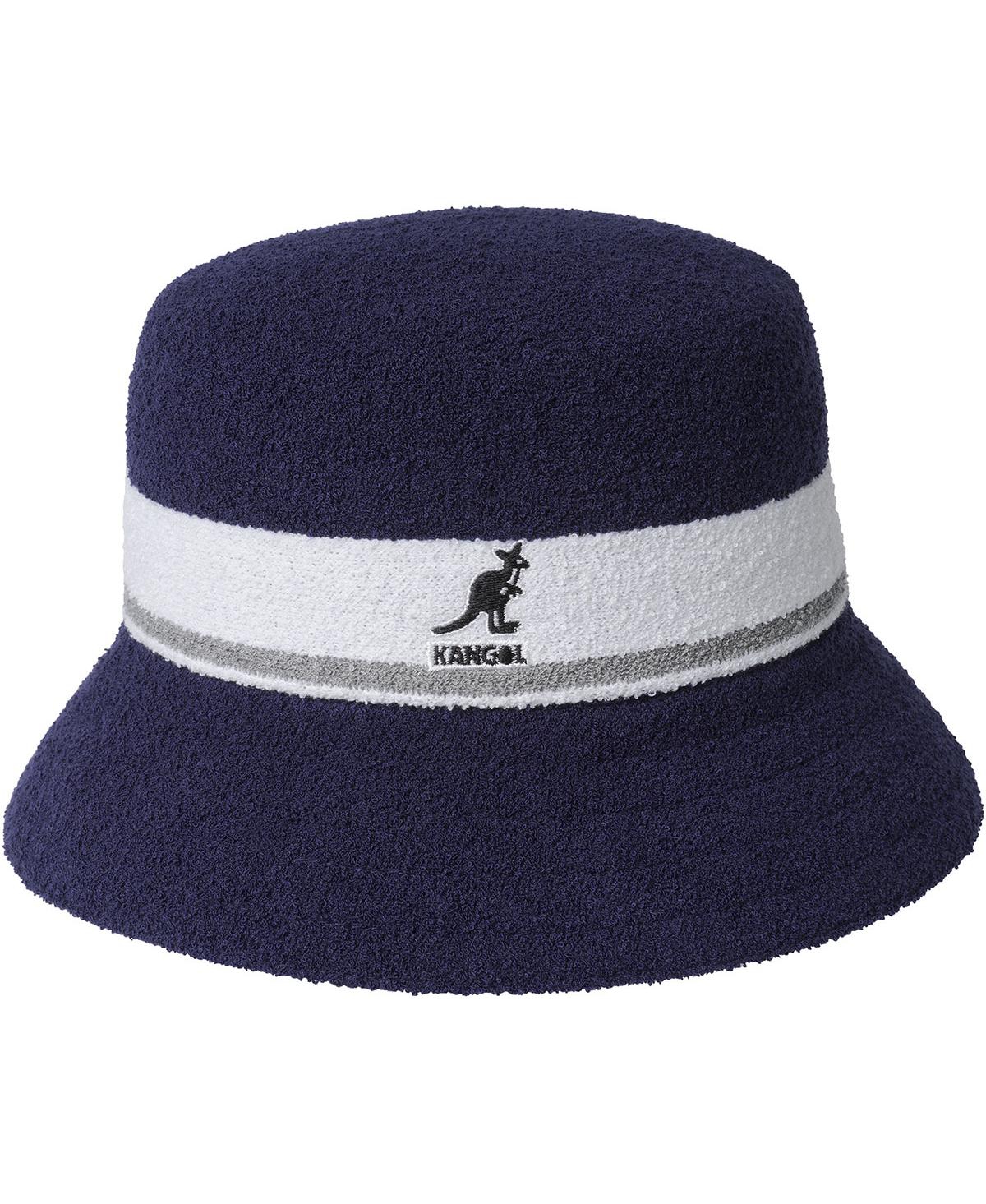 Click here for Kangol Mens Bermuda Stripe Bucket Bucket Hat - Nav... prices