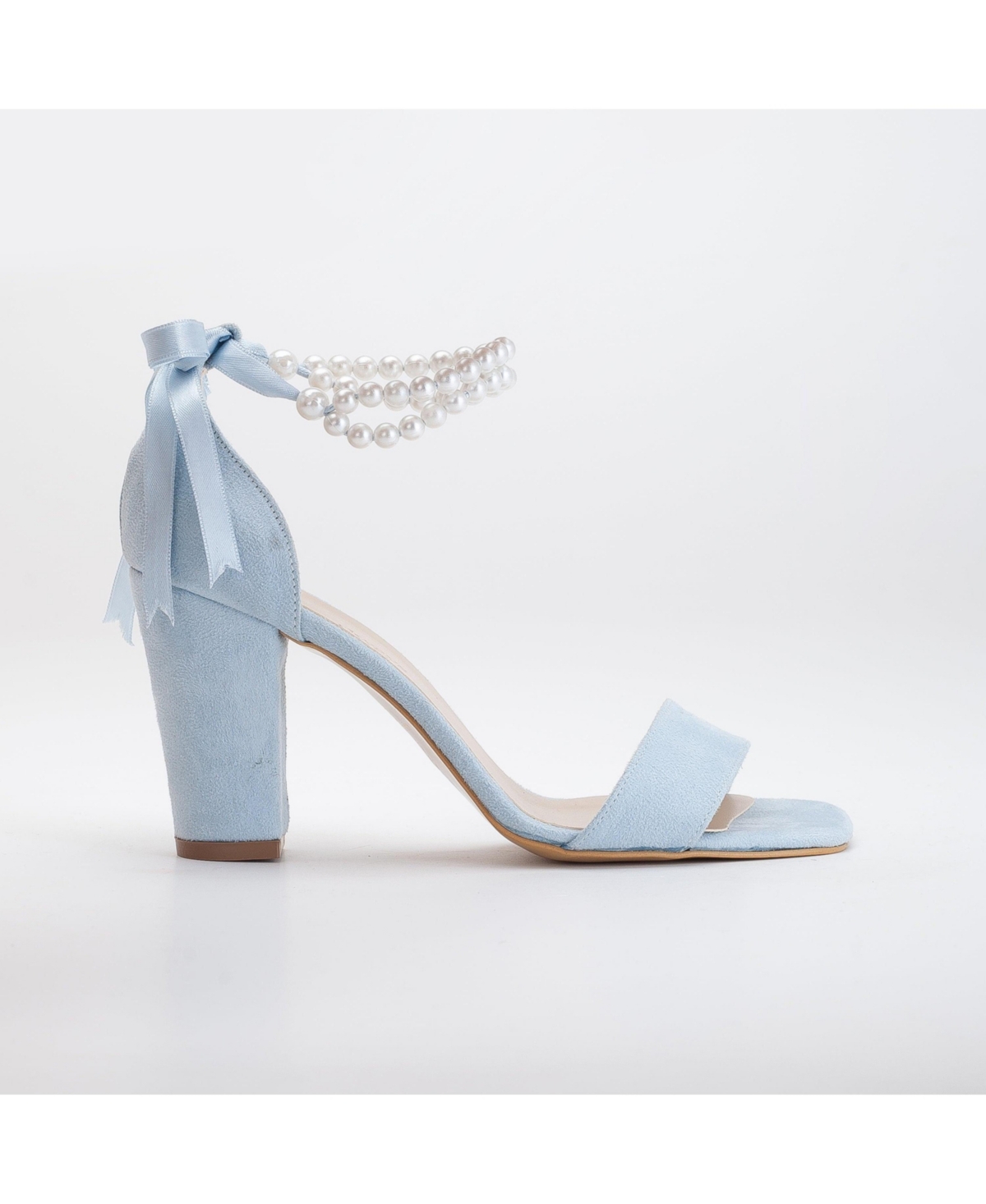 Click here for Melissa Block Heels Sandals with Pearls - Baby blu... prices