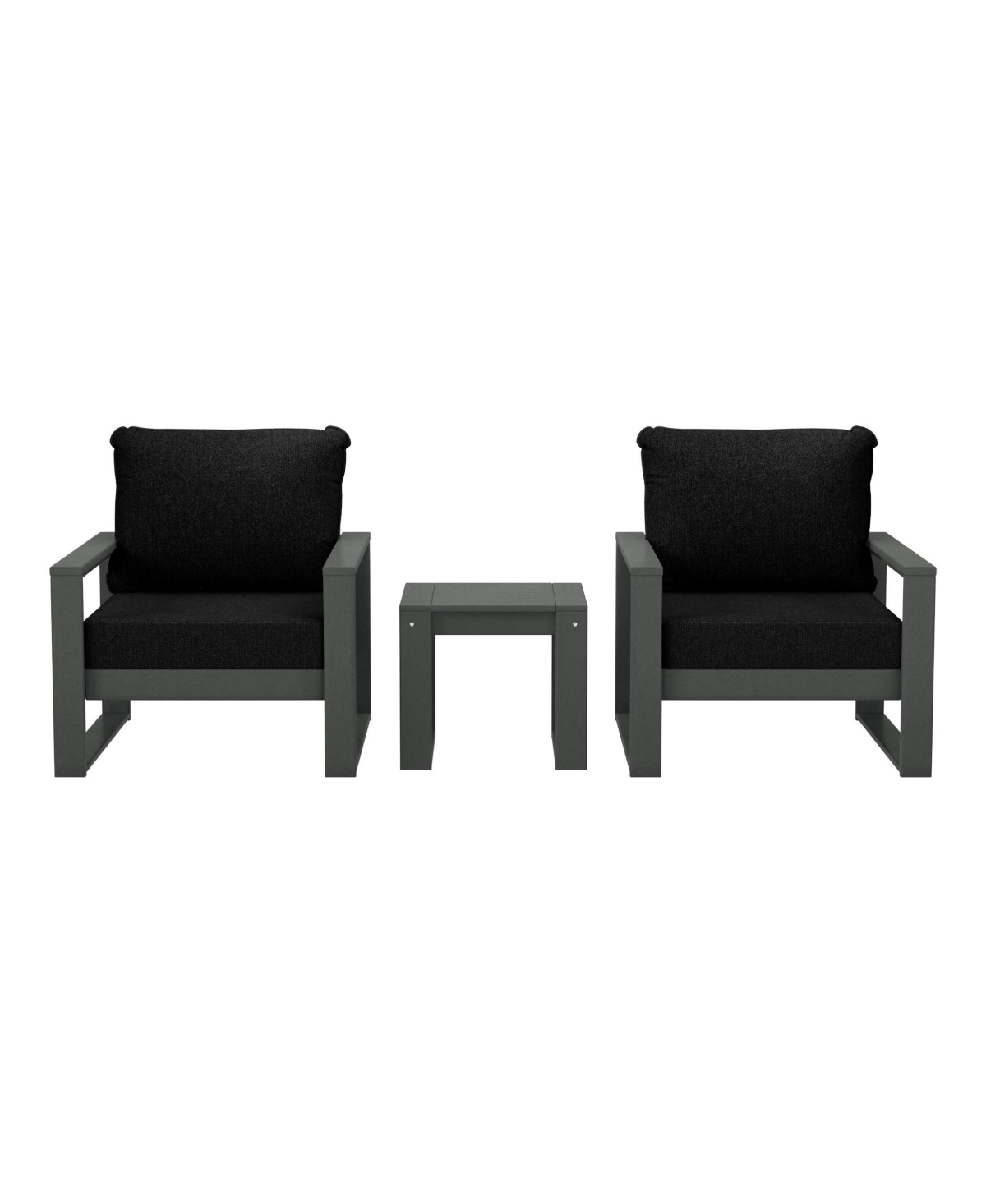Click here for Outdoor Modern 3-Piece Hdpe Patio Sofa Set with Si... prices