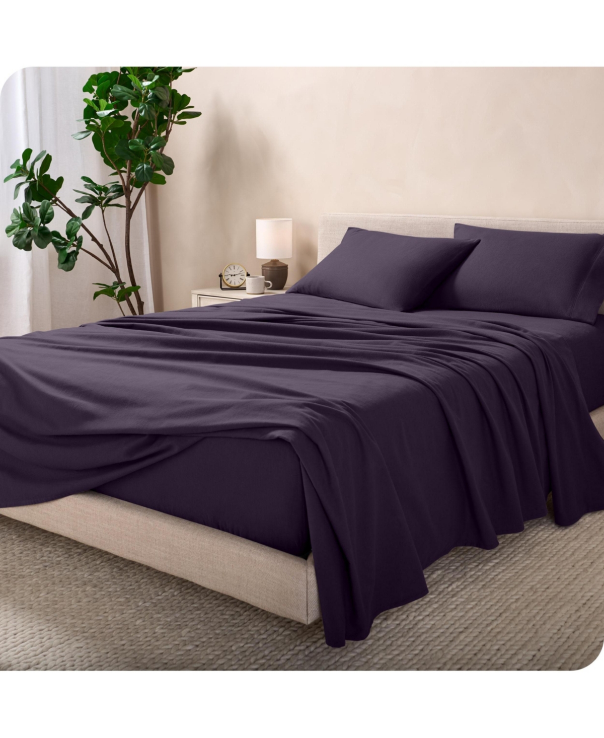 Click here for Bare Home Cotton Flannel Sheet Set - Eggplant prices
