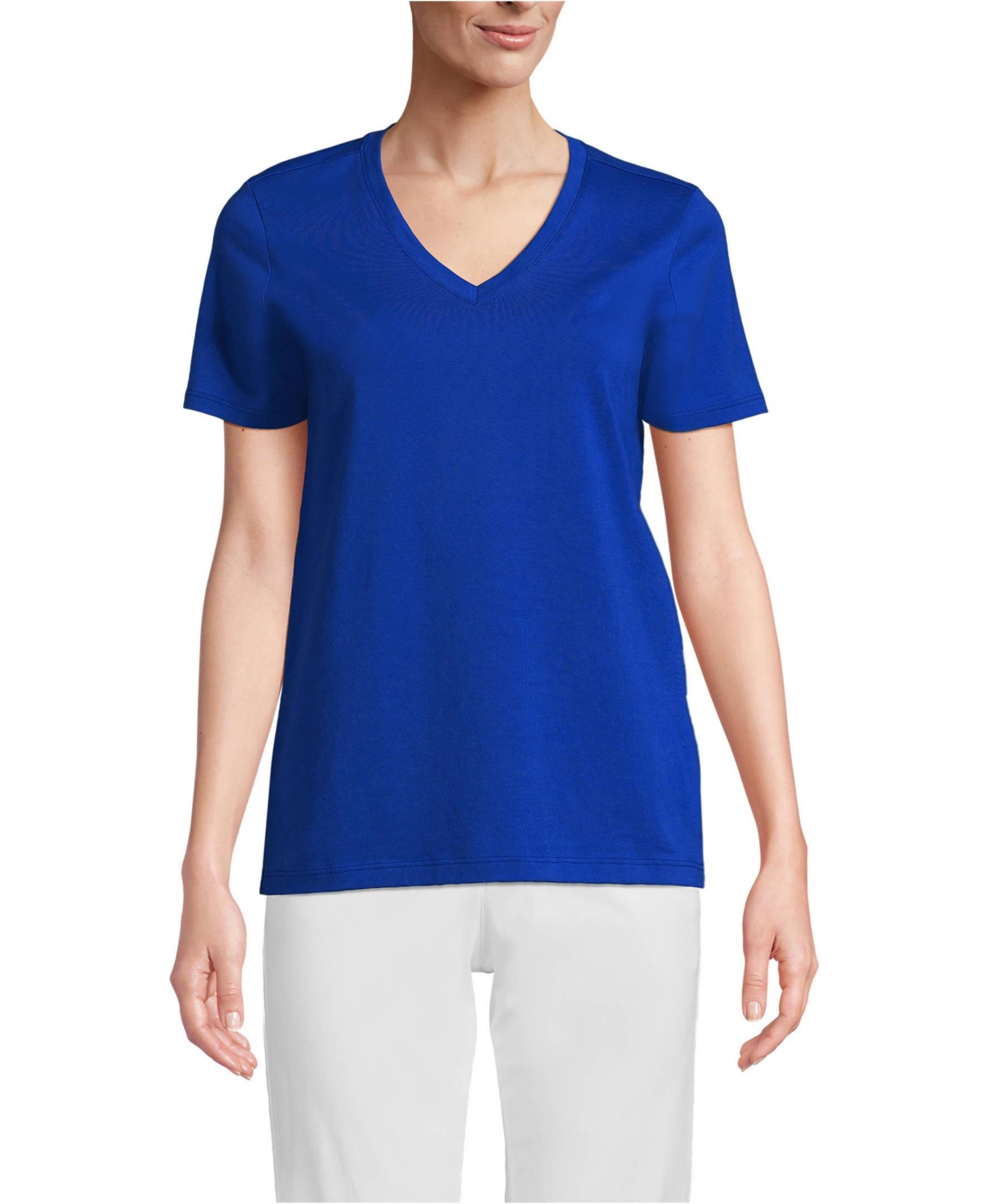 Click here for Lands End Womens Relaxed Supima Cotton V-Neck T-Sh... prices