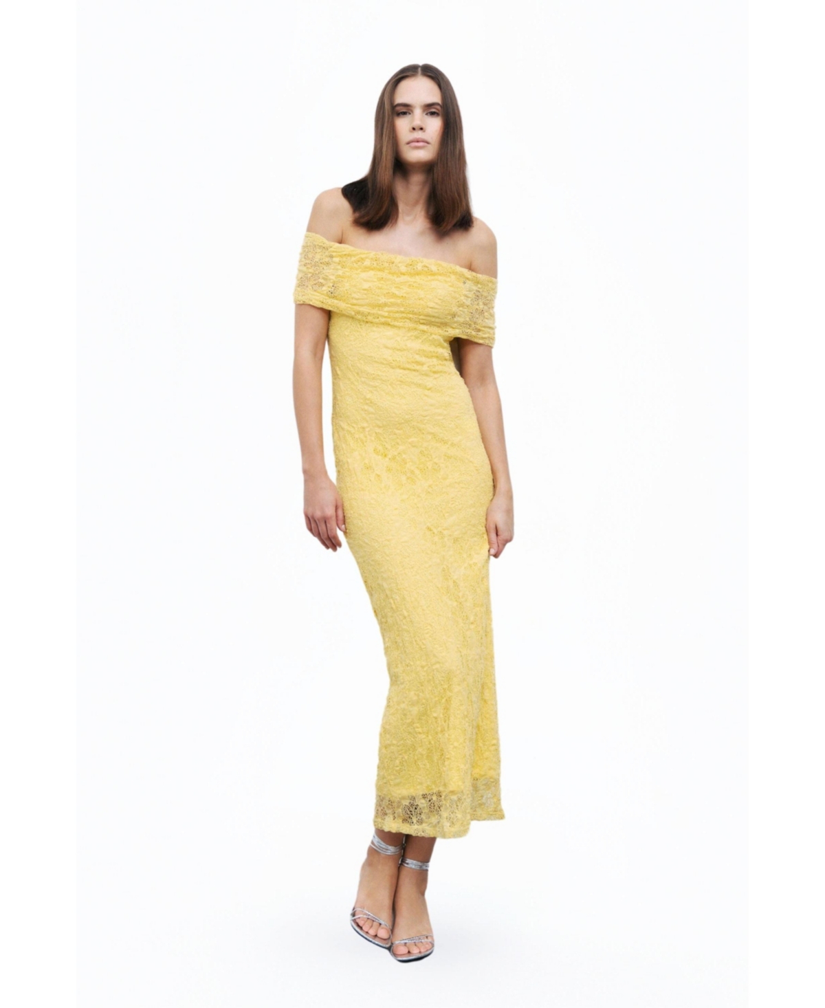 Click here for Nocturne Womens Off-The-Shoulder Lace Detailed Max... prices