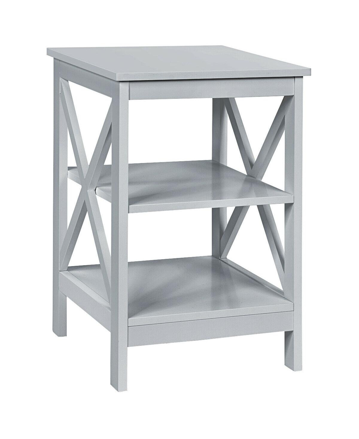 Click here for 3-Tier Nightstand End Table with X Design Storage... prices