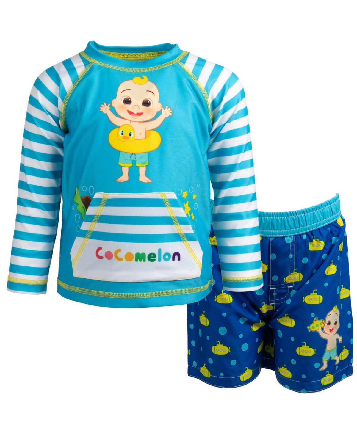 Click here for CoComelon Toddler Boys Jj Rash Guard and Swim Trun... prices