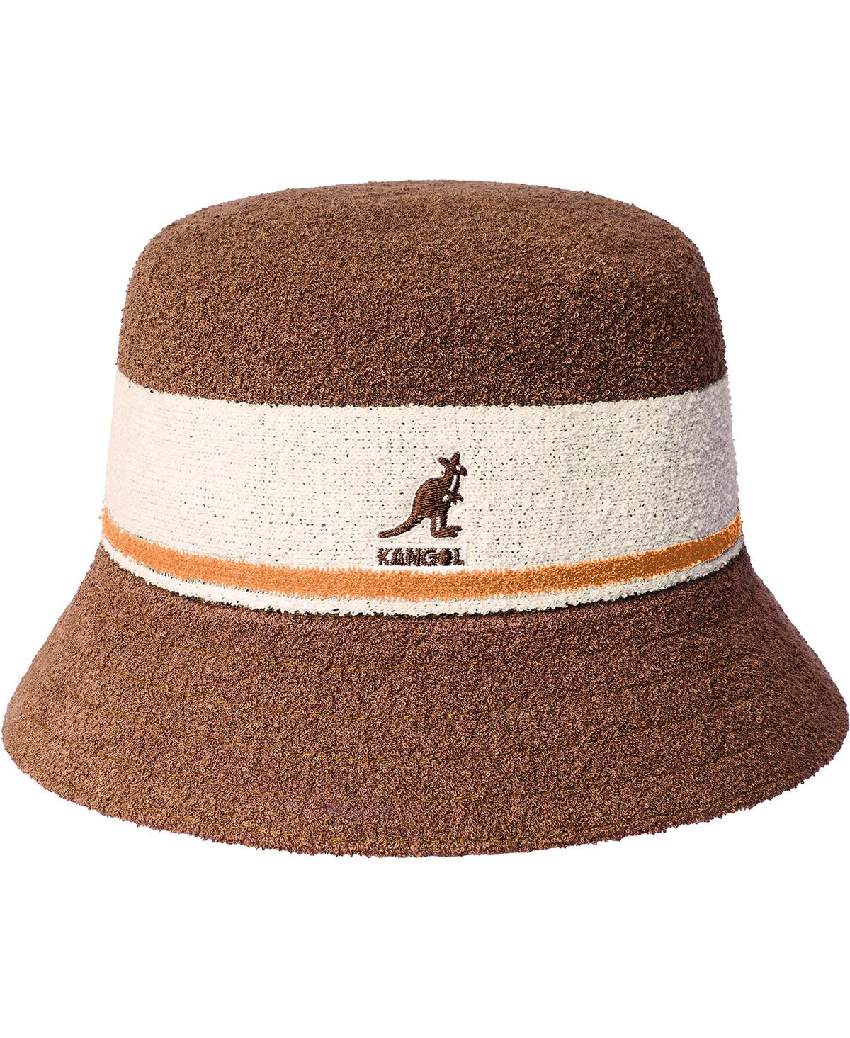 Click here for Kangol Mens Bermuda Stripe Bucket Bucket Hat - Mah... prices
