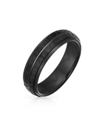 Click here for Bling Jewelry Stripe Grooved Solid Black Matt Hamm... prices