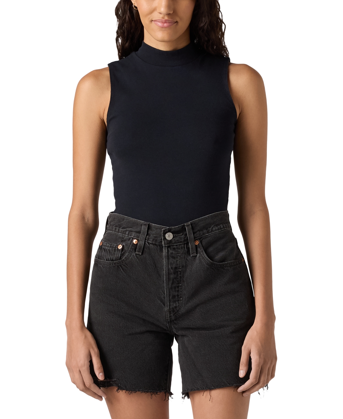 Click here for Levis Womens Effortless Mock-Neck Tank Top - Anthr... prices