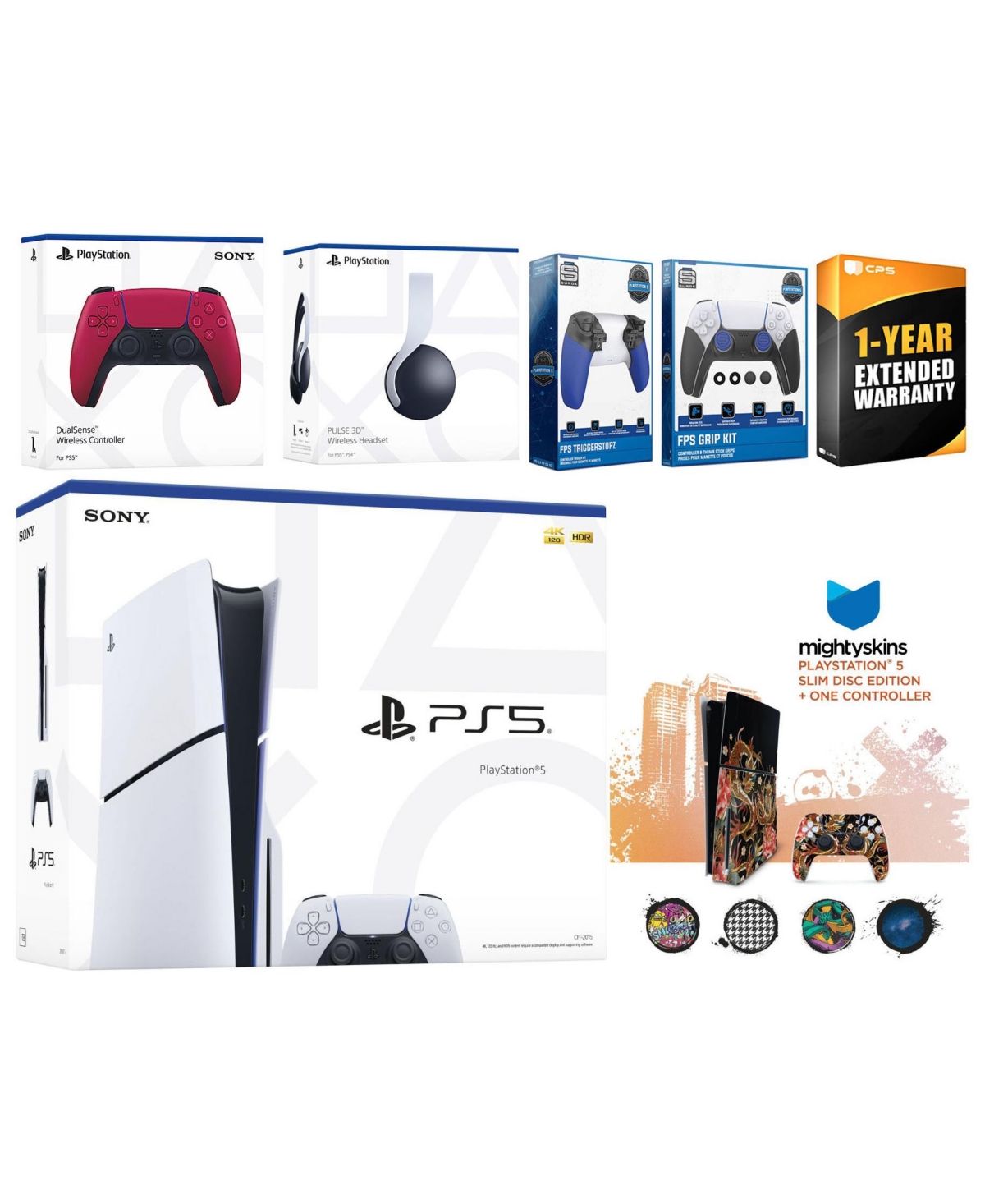 Click here for Sony Playstation 5 Slim Disc with White Pulse Head... prices
