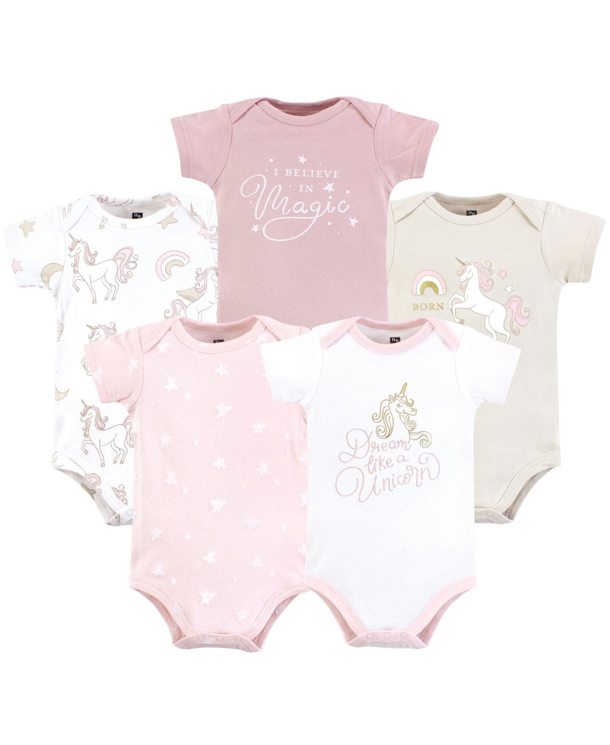 Click here for Hudson Baby Baby Girls Hudson Cotton Bodysuits 5-P... prices