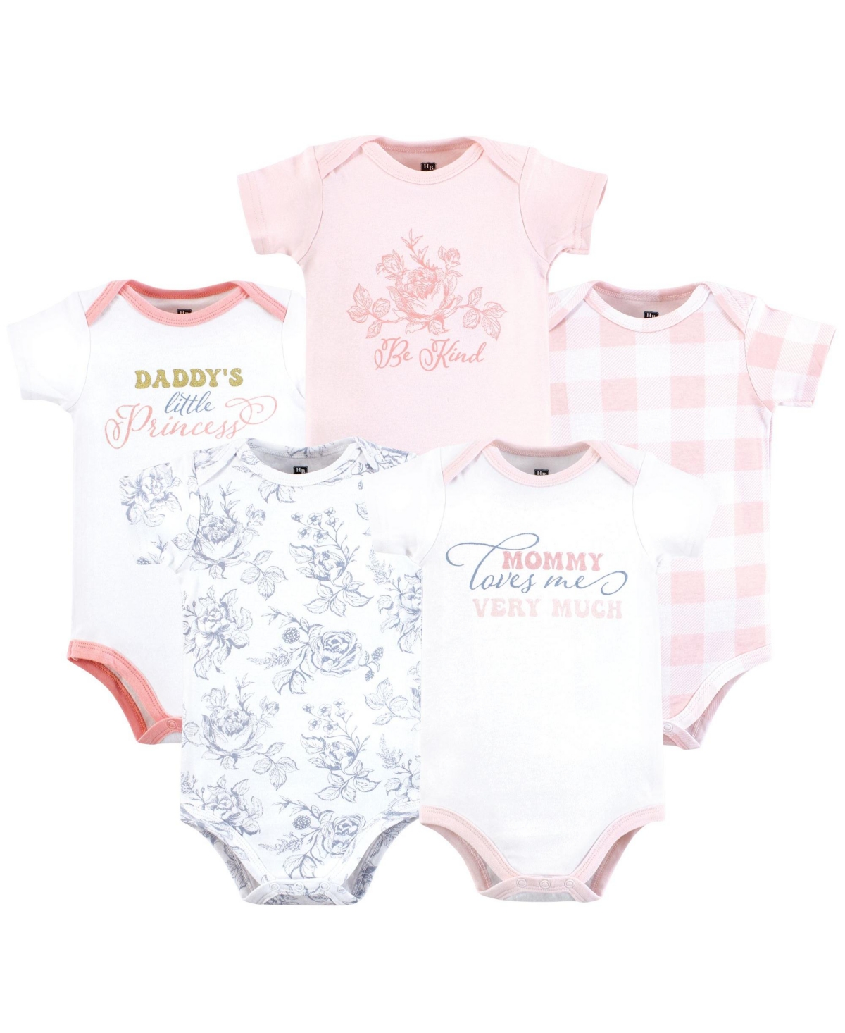Click here for Hudson Baby Baby Girls Hudson Cotton Bodysuits 5-P... prices