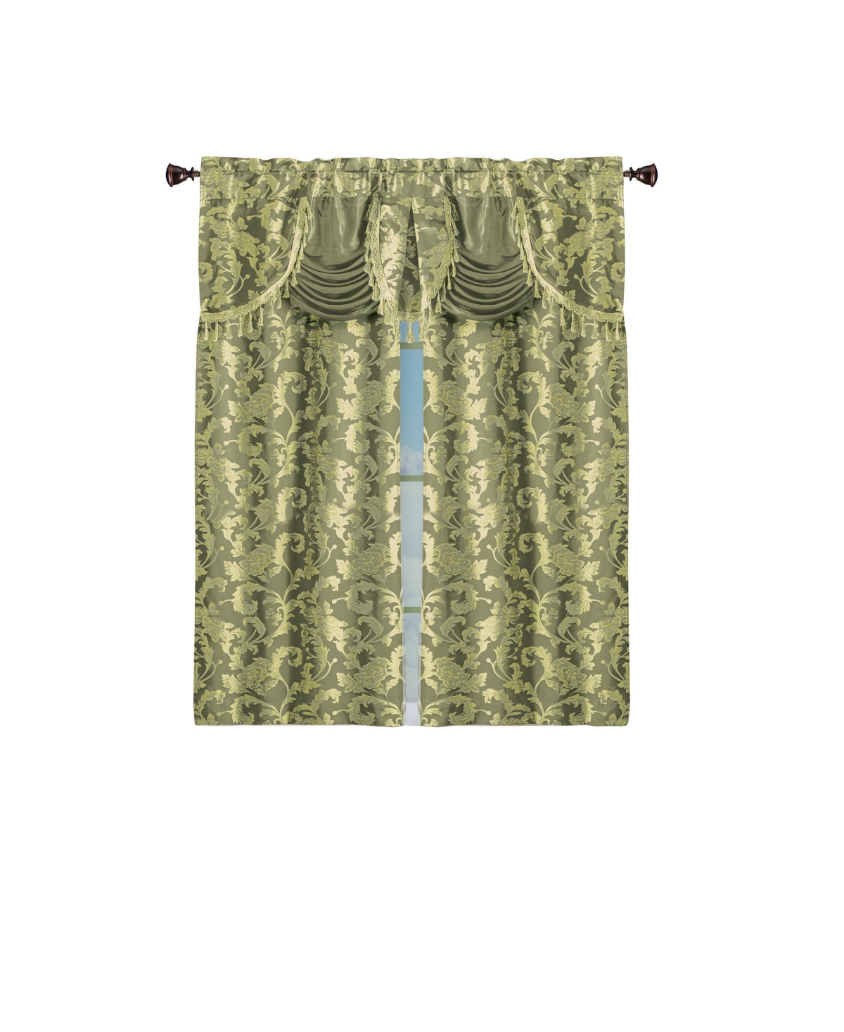 Click here for Allison Jacquard Rod Pocket Curtain Set with Braid... prices
