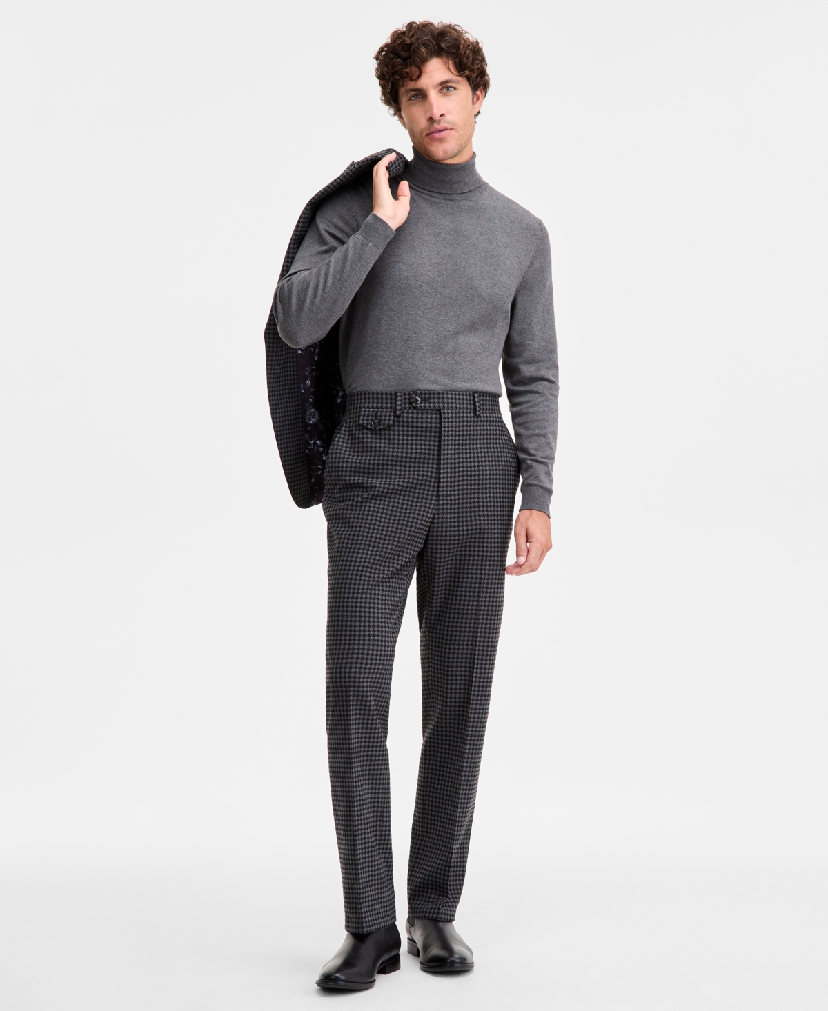 Click here for Tayion Collection Mens Classic-Fit Houndstooth Sui... prices