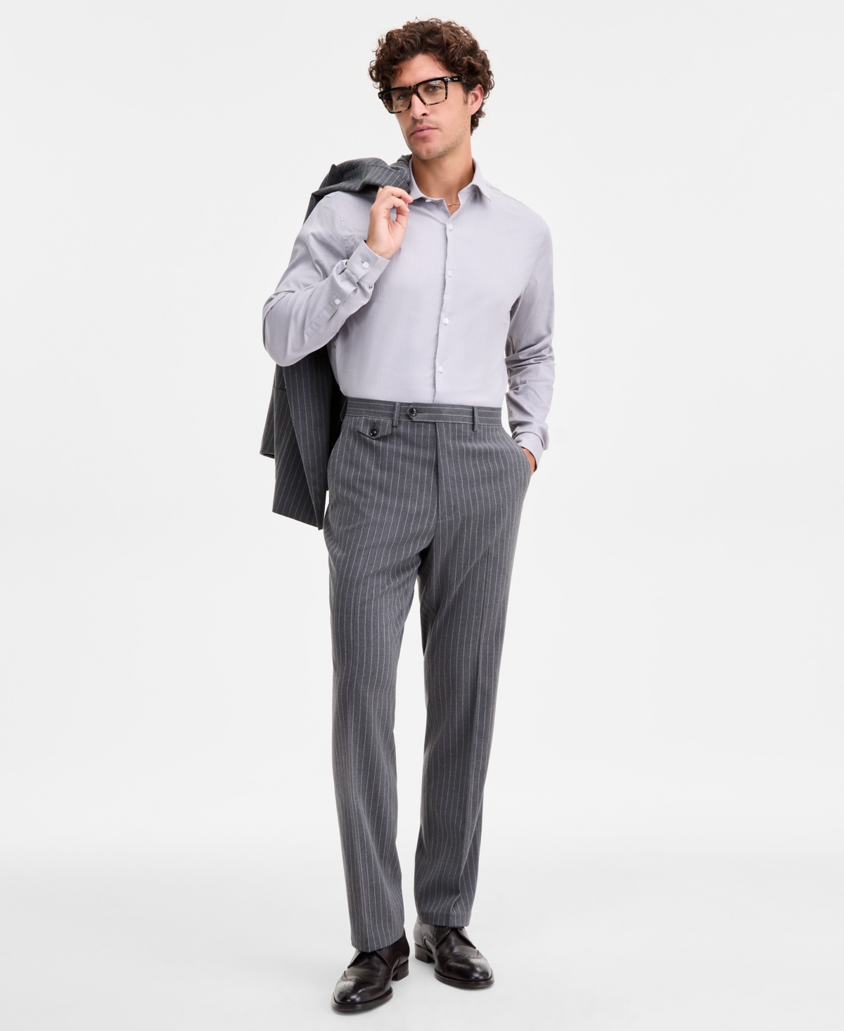 Click here for Tayion Collection Mens Classic-Fit Pinstripe Suit... prices