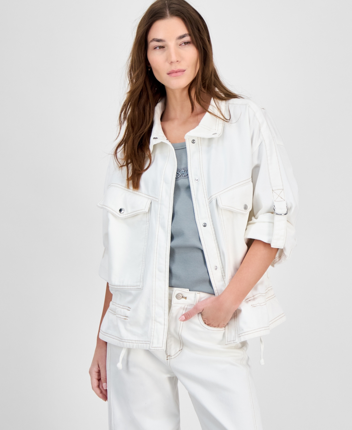 Click here for Boss Orange Womens Cotton Oversized Denim Jacket -... prices