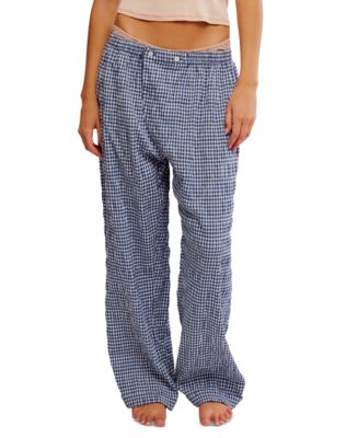 Free People Women's Cloud Ten Check-Print Pajama Pants - Macy's