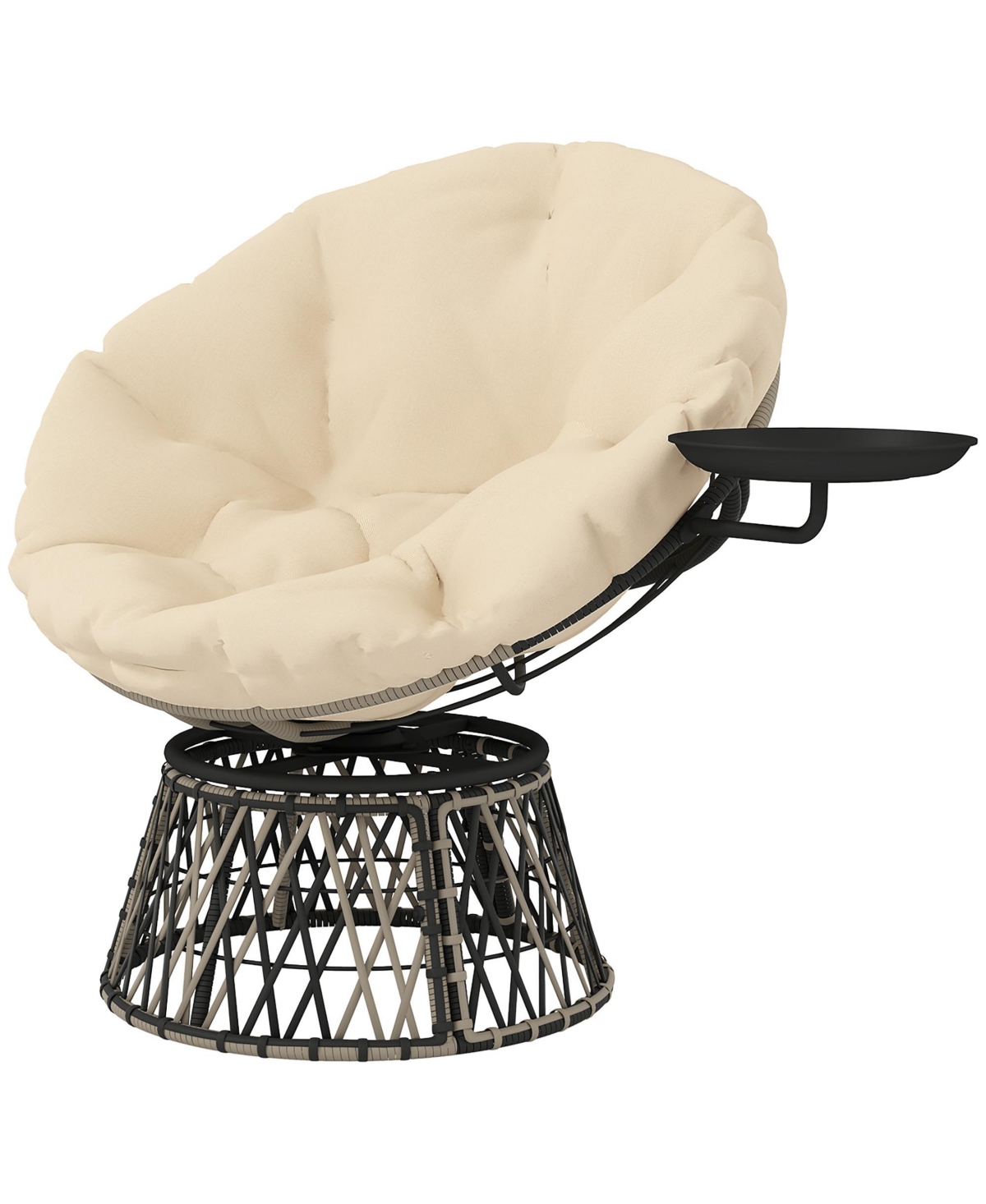 Click here for Outsunny Outdoor Swivel Chair with Side Tray  Over... prices