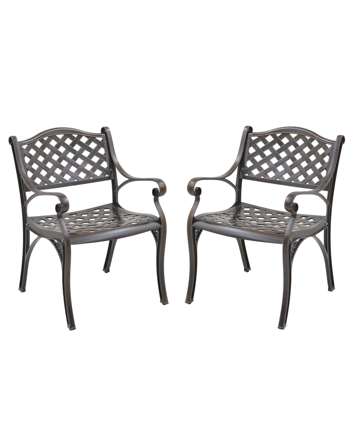Click here for 2 Pcs Outdoor Dining Chairs Cast Aluminium Patio D... prices