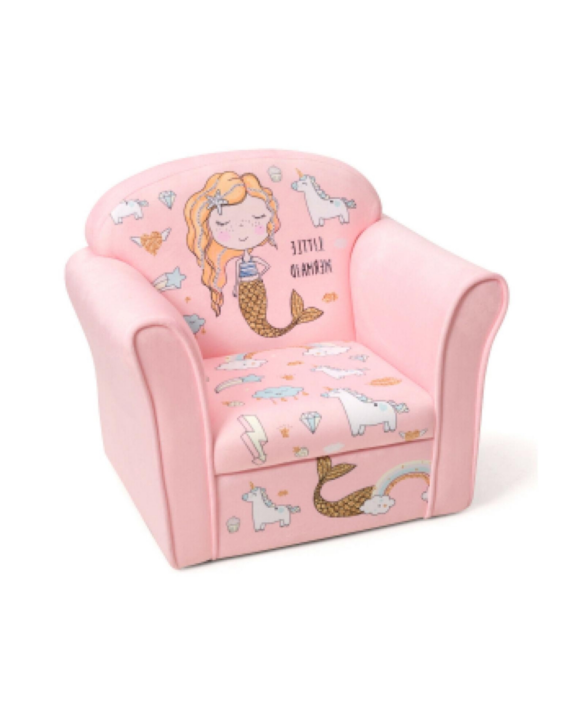 Click here for Kids Mermaid Armrest Couch Upholstered Sofa - Pink prices