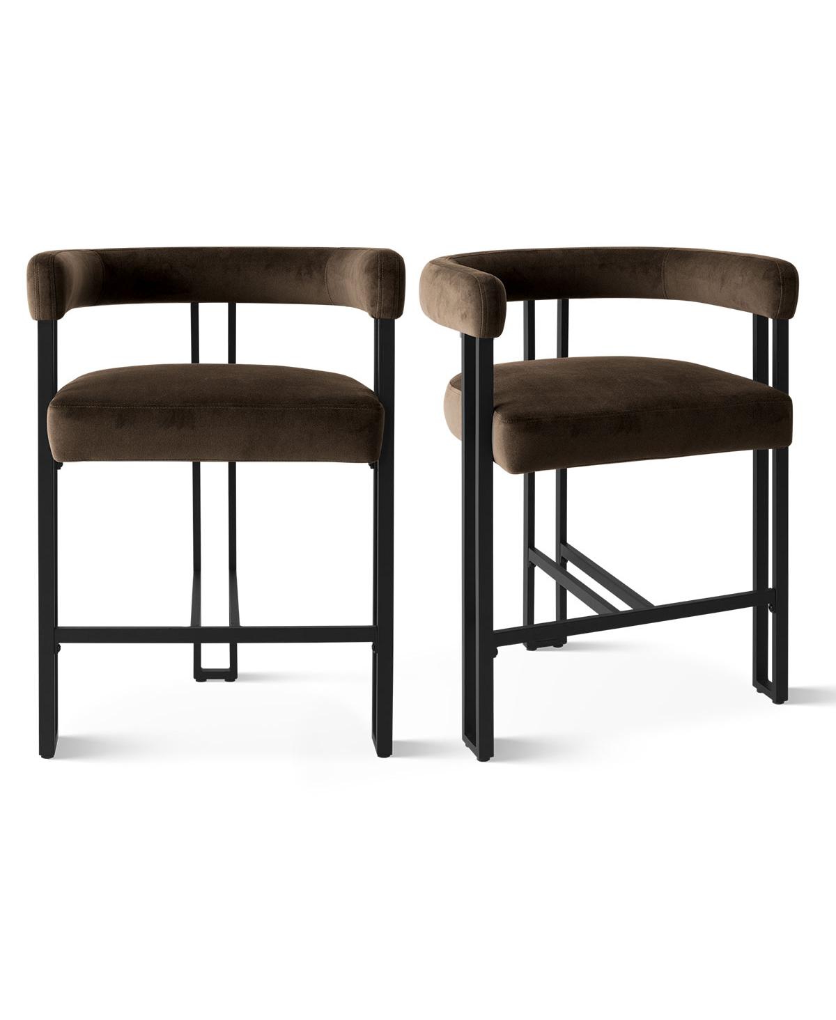 Click here for Set of 2 Velvet Counter Stools  Modern Bar Stools... prices