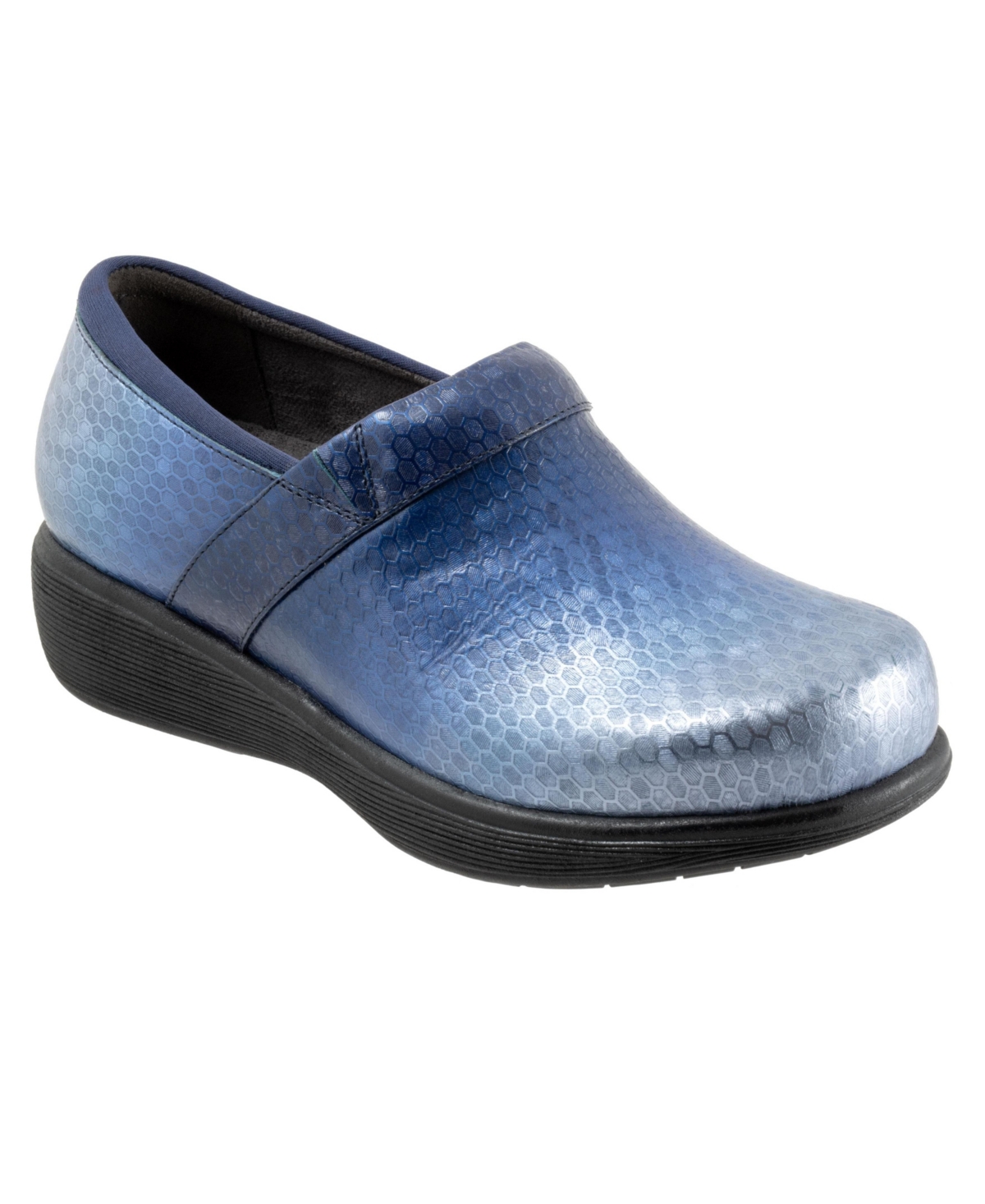 Click here for SoftWalk Meredith Sport Clog - Blue embossed paten... prices