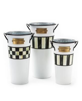 Mackenzie-Childs Spectator Galvanized Flower Buckets, Set of 3 - Macy's