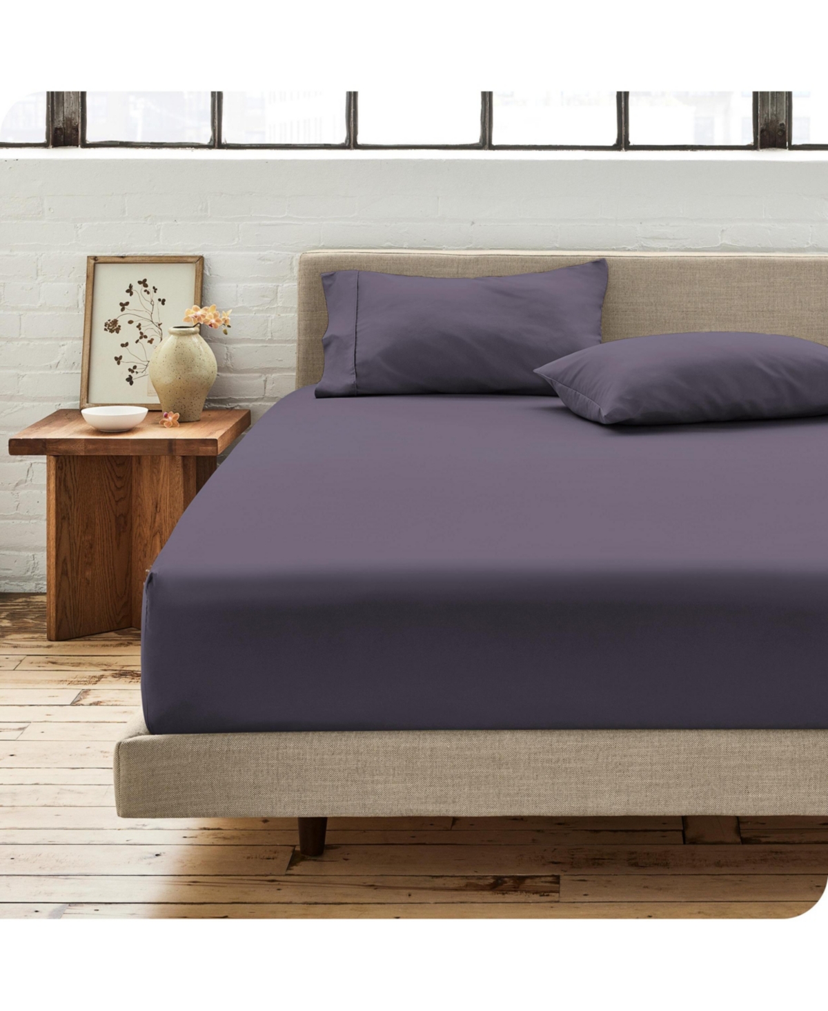 Click here for Bare Home Percale Fitted Sheet - Dusty purple prices