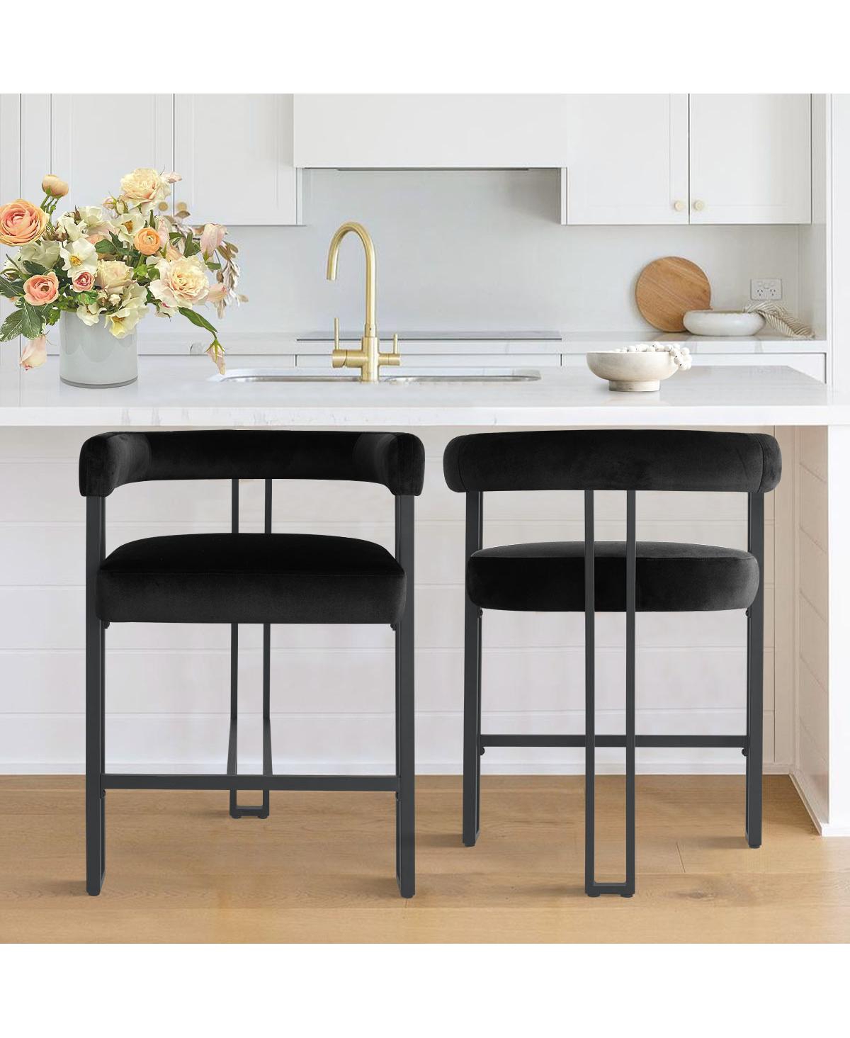 Click here for Set of 2 Velvet Counter Stools  Modern Bar Stools... prices