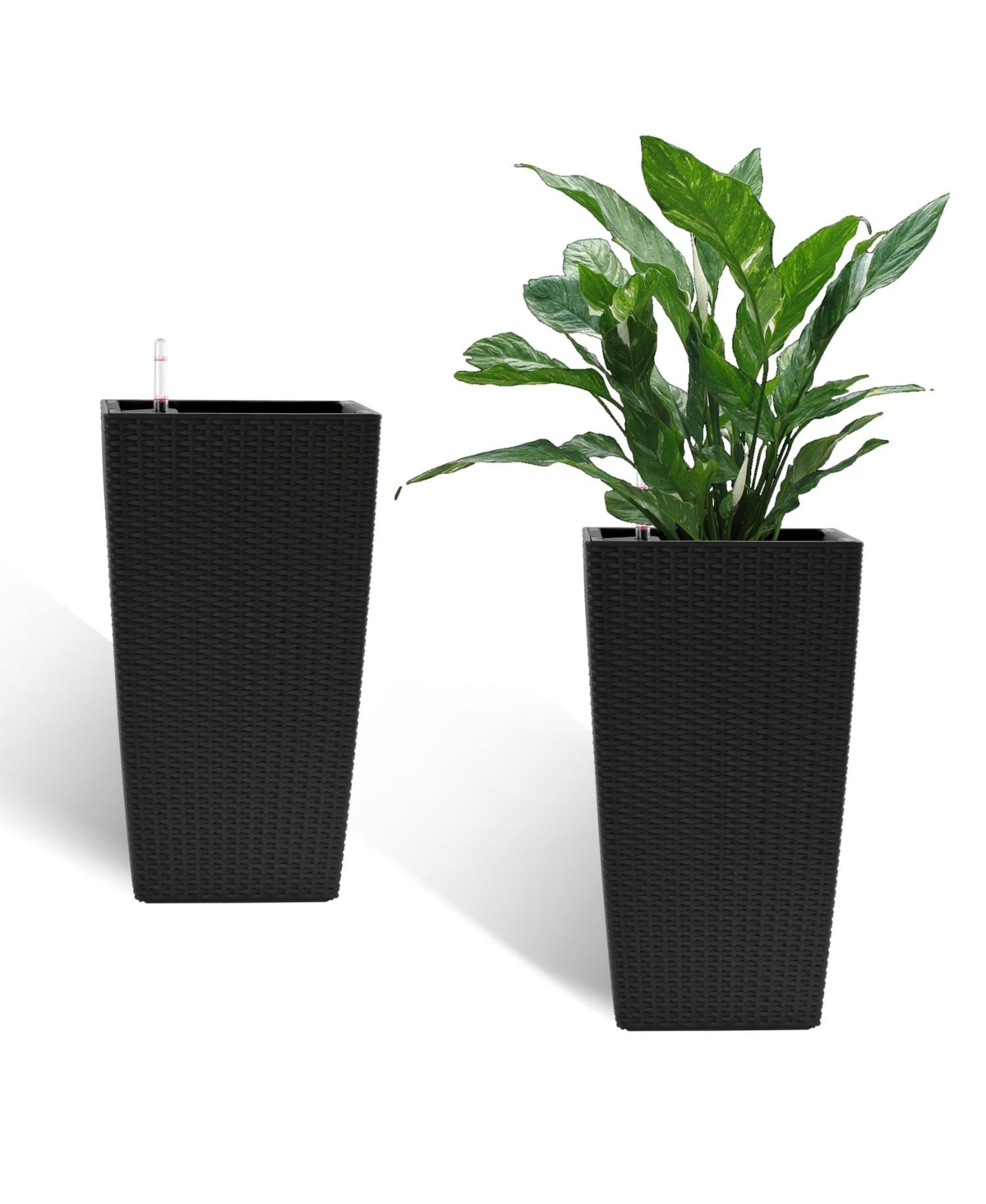 Click here for Streamdale 22 6" Black Faux Rattan Square Pla... prices