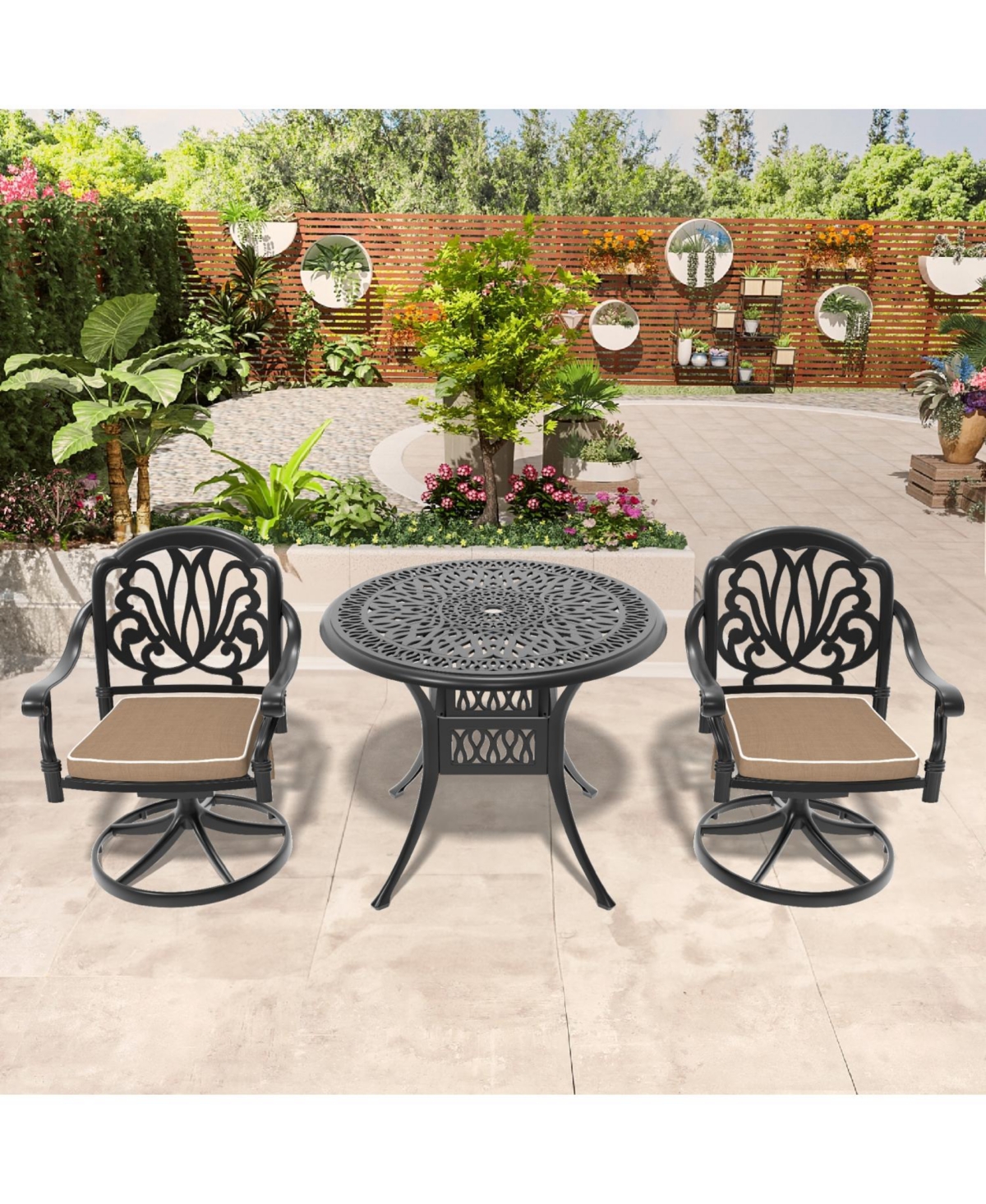 Click here for Streamdale 3-pc Cast Aluminum Dining Set  2 Swivel... prices