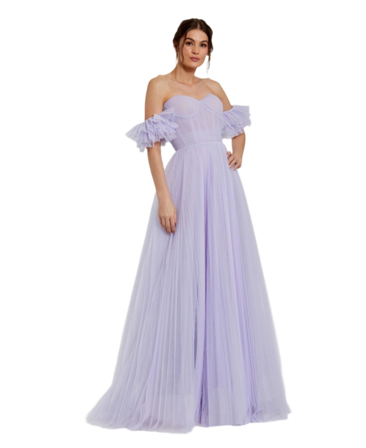 Click here for Mac Duggal Womens Off The Shoulder Tulle A Line Go... prices
