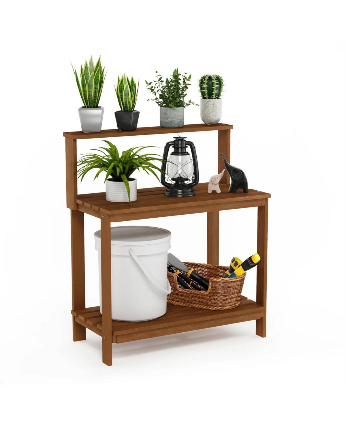 Click here for Outdoor Garden Potting Bench Table with Bottom She... prices