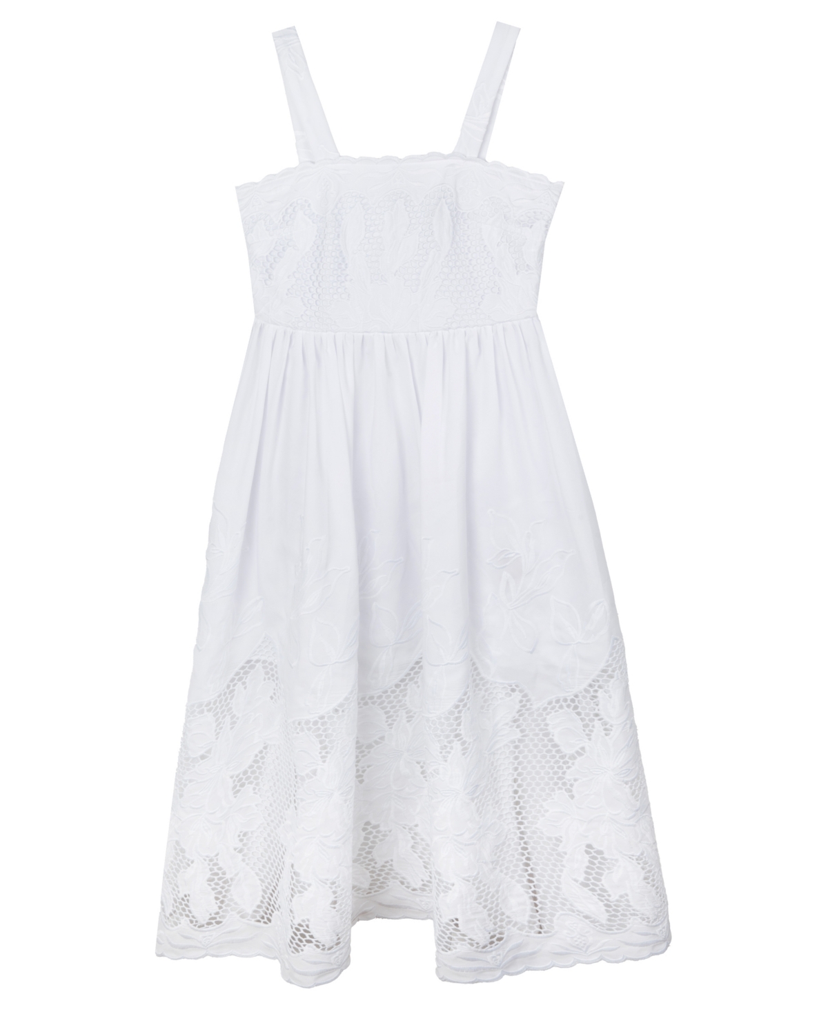 Click here for Rare Editions Big Girls Embroidered Lace Effect Ma... prices