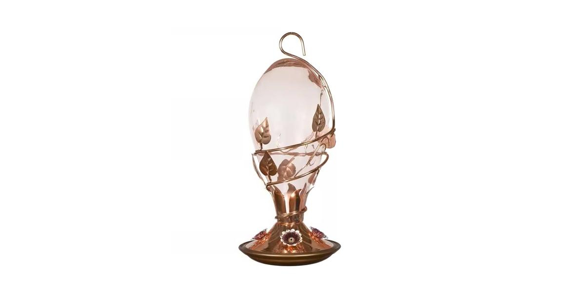 Click here for Copper and Glass Hummingbird Feeder for Outdoor Ga... prices