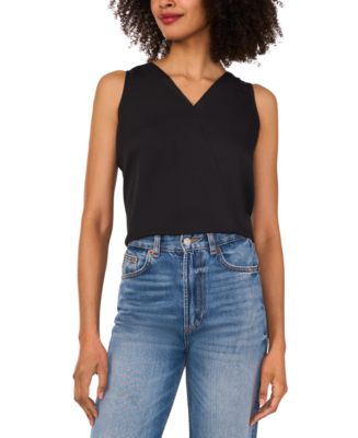Vince Camuto Women's V-Neck Crossover Sleeveless Top - Macy's