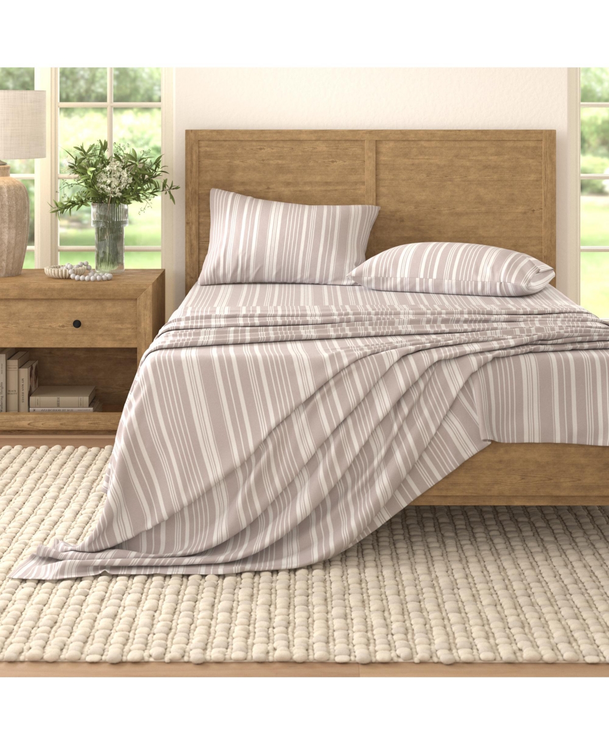 Click here for Linery & Co. Striped Brushed Microfiber Bed Sheet... prices