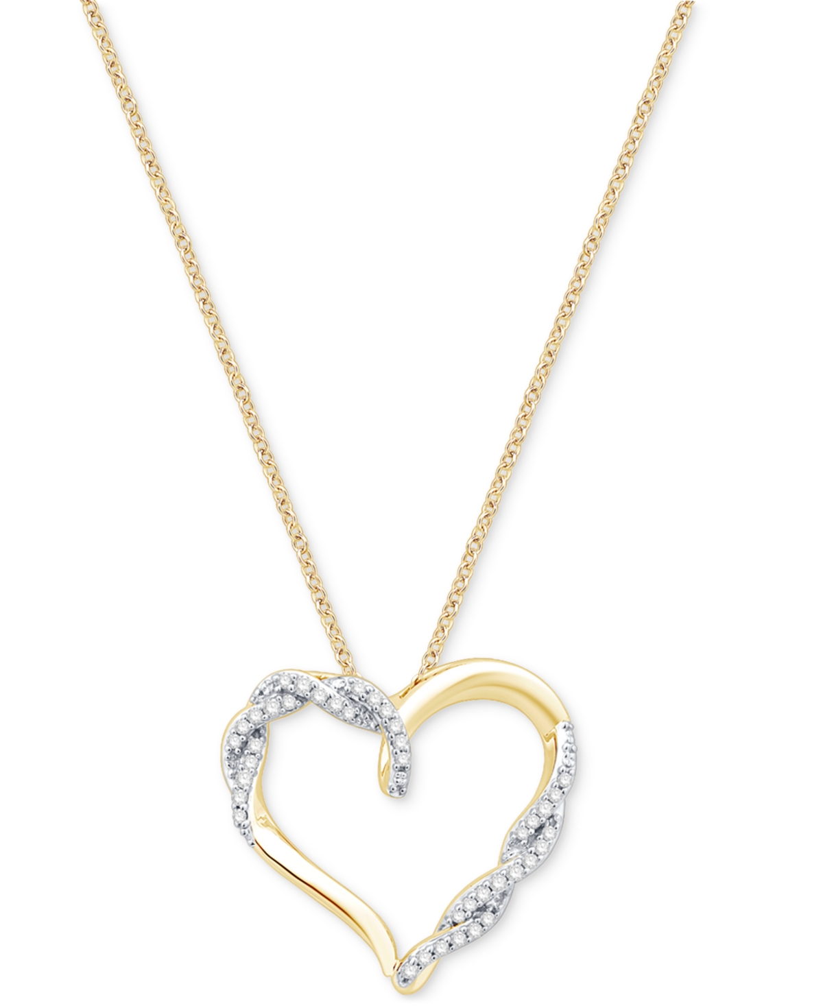 Click here for Diamond Open Heart 18 Pendant Necklace (1/6 ct. t.... prices