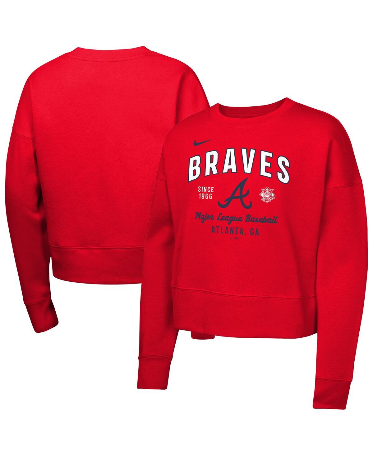 Click here for Nike Big Girls Red Atlanta Braves Fleece Sweatshir... prices