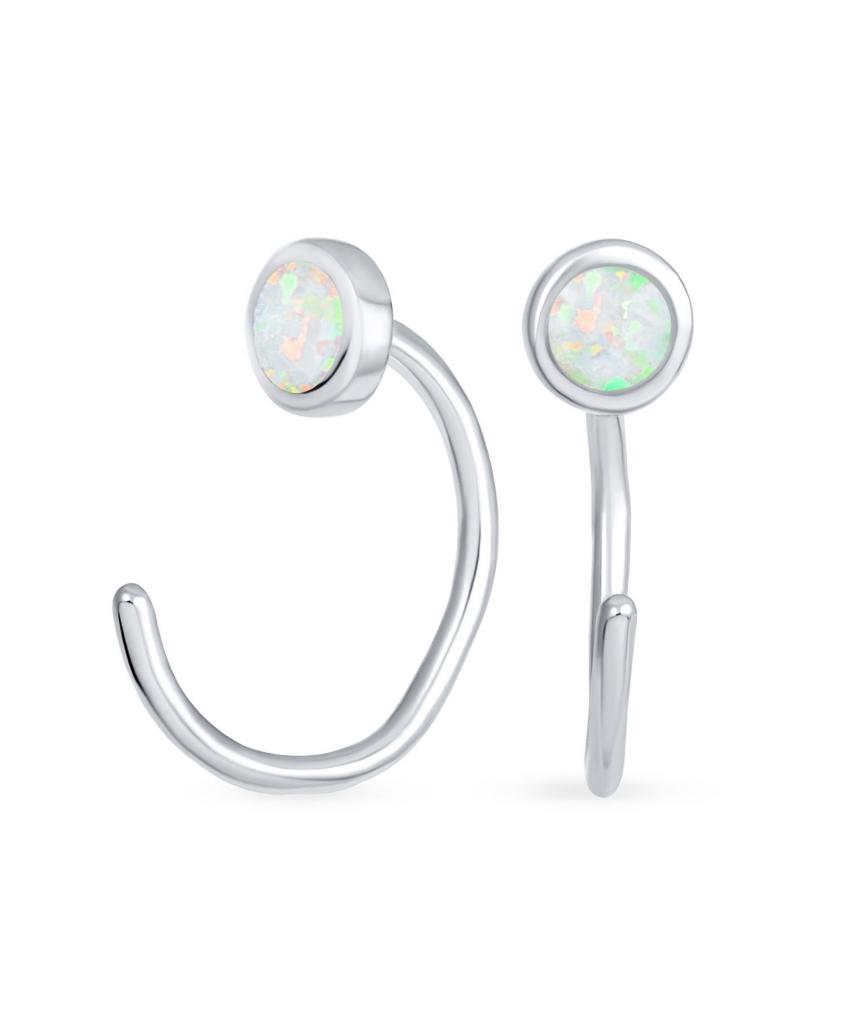 Click here for Bling Jewelry Minimalist Round White Created Opal... prices