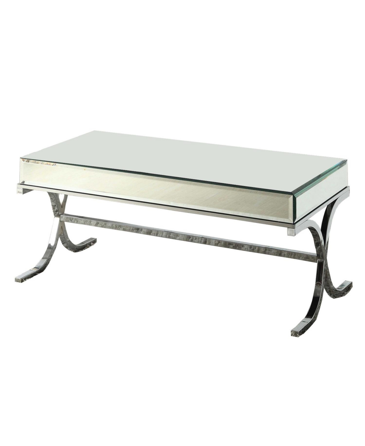Click here for Modern Mirrored Glass Coffee Table with Sleek Iron... prices