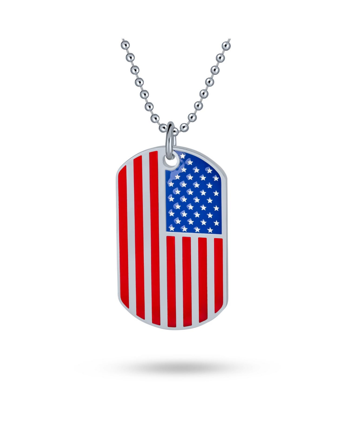 Click here for Bling Jewelry Patriotic Flag Star Dog Tag Pendant... prices