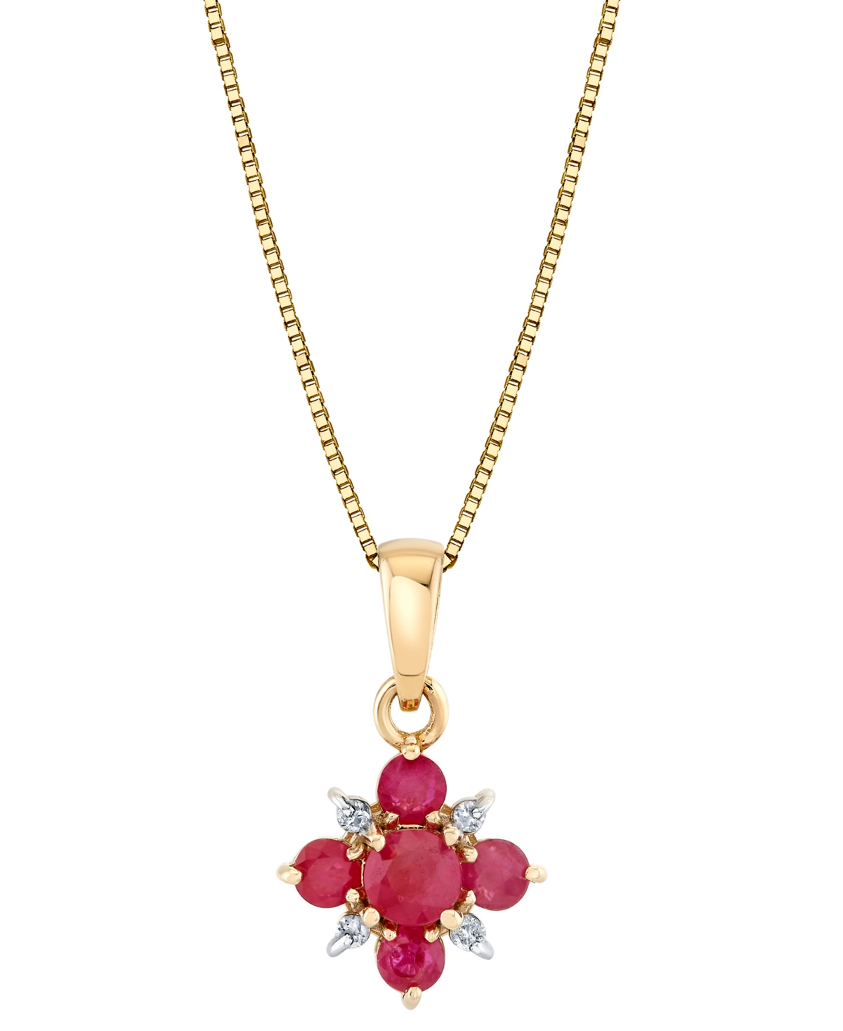 Click here for Ruby (5/8 ct. t.w.) & Diamond Accent Floral Cluste... prices