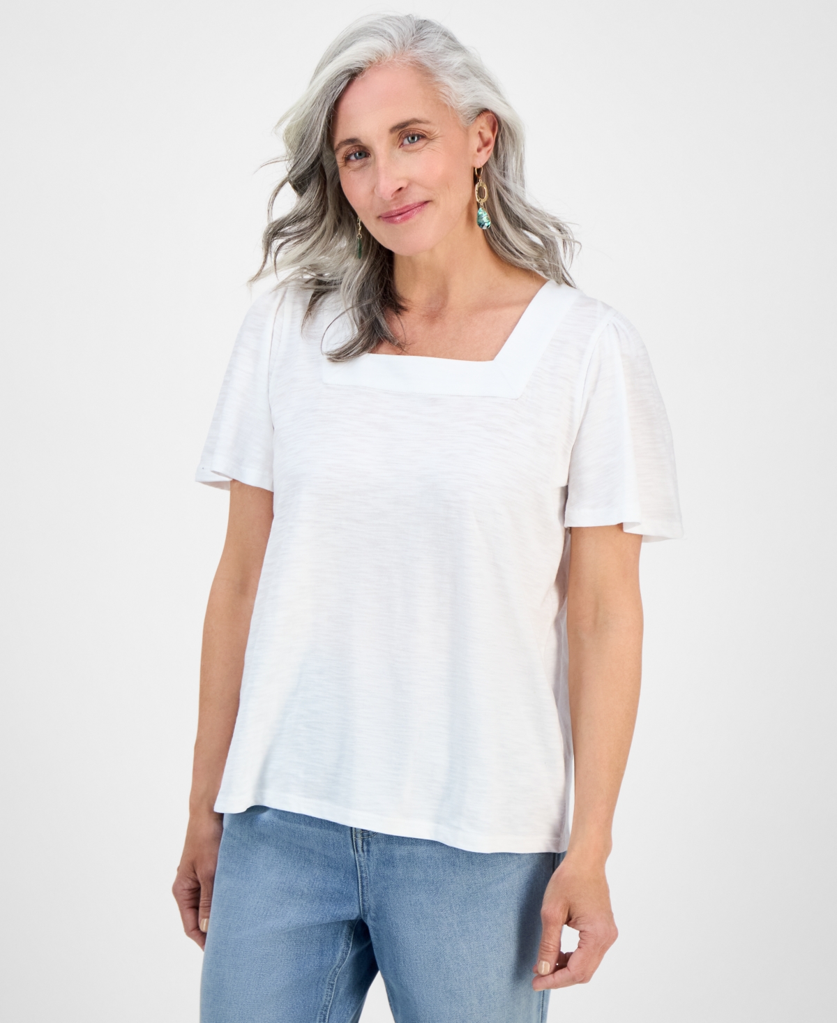 Click here for Style & Co Petite Square-Neck Top  Exclusively at... prices