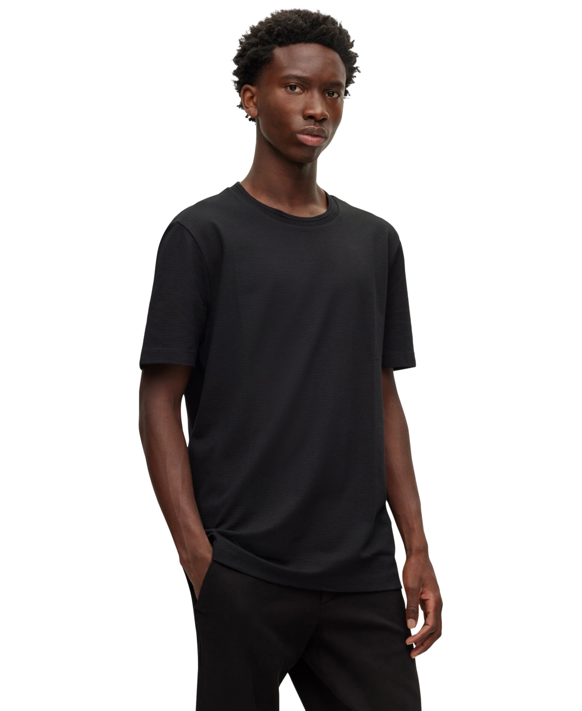 Boss Tiburt Regular Fit Textured Short Sleeve Tee