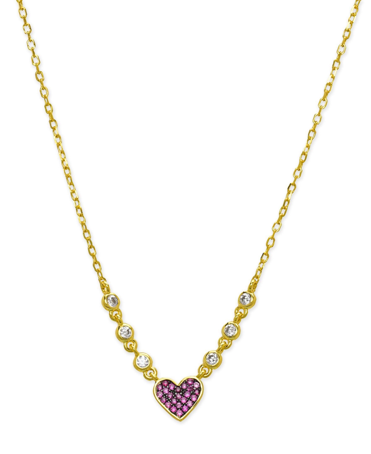 Click here for Lily Nily Girls Lab Ruby Heart Necklace in 18K Gol... prices