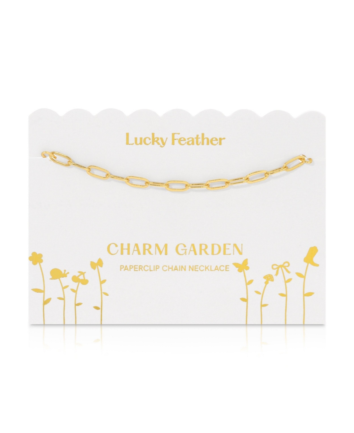 Click here for Lucky Feather Charm Garden - Gold PaperClip Chain... prices