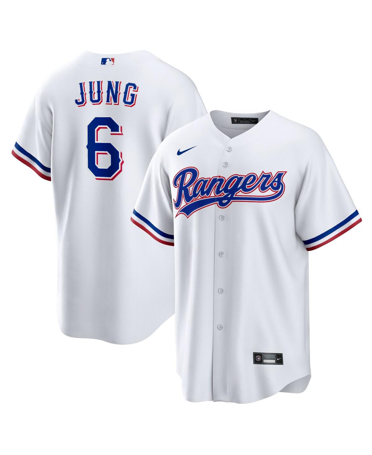 Click here for Nike Mens Josh Jung White Texas Rangers Replica Pl... prices